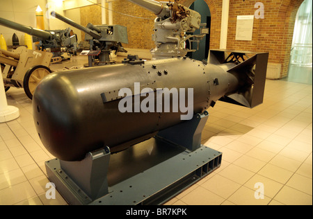 An atomic bomb casing on display at the White Sands Missile Range ...