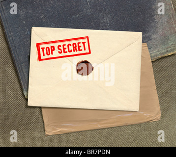 dorsal view of military top secret folder with stamp Stock Photo - Alamy