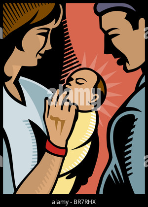 Parents with their newborn baby Stock Photo - Alamy