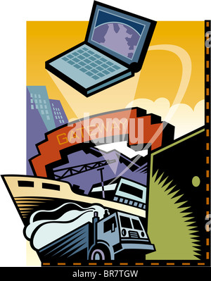 Cartoon Illustration of Cars and Trucks Vehicles and Machines Comic ...