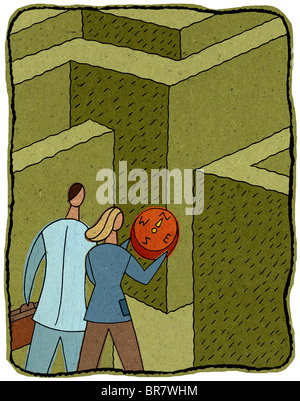 Maze to Compass Stock Photo - Alamy