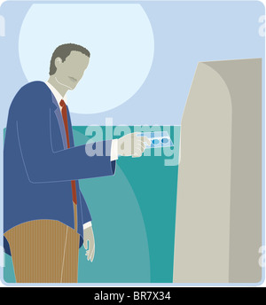 Bank ATM automatic teller machines for money withdrawing. The station ...