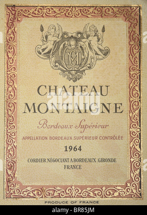 old bordeaux wine label Stock Photo - Alamy