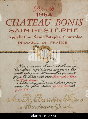 old bordeaux wine label Stock Photo - Alamy