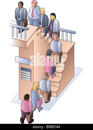 Cartoon of Line of People Waiting in Queue Stock Vector Art ...