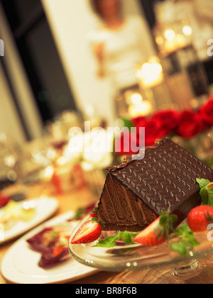 Sweet Christmas cake on table Stock Photo - Alamy