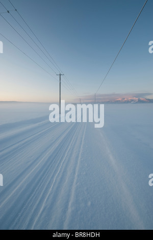 morning dawns over the snow covered Jerusalem, Israel, and the Judea ...