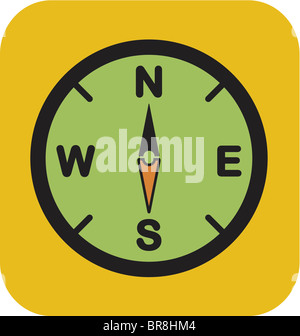 Compass on green background with space for text. Navigation. 3d Stock ...