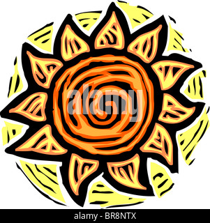 Summer hot Cartoon Sun. Illustration for design Stock Photo - Alamy