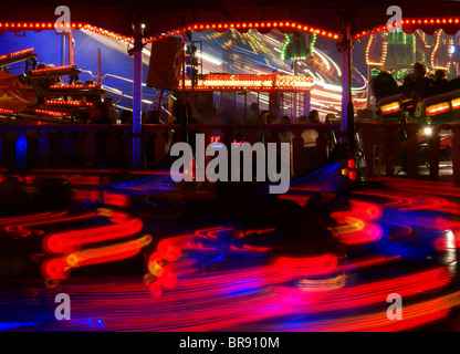 Witney Feast Fairground Ride at Night Stock Photo - Alamy