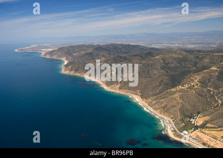 Aerial view of the Malibu Coast looking northwest from Sequit Point ...