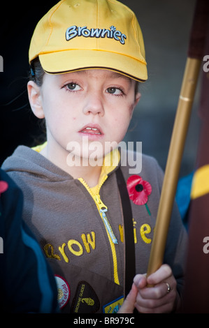 Scouts and Guides on parade at a Remembrance Day Service in Carluke ...