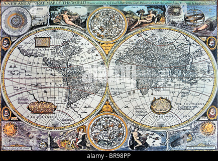 17th century Map of the World Stock Photo - Alamy