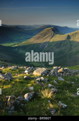 The Wainwright 'Yewbarrow' and the Mosedale Valley from near the Top of ...