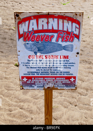 Public Warning Sign at Beach in South Africa Stock Photo - Alamy
