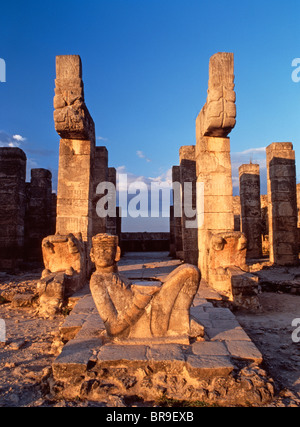 CHAC MOOL ALTAR TEMPLE OF WARRIORS CHICHEN ITZA MAYAN RUINS YUCATAN ...