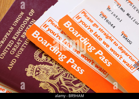 Easyjet airline flight boarding pass Stock Photo - Alamy