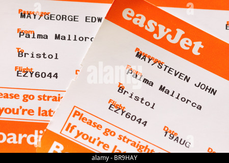Easyjet airline flight boarding pass Stock Photo - Alamy