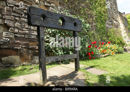 Wooden stocks - traditional punishment for crime in English village ...