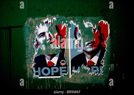 The Barack Obama "Hope" poster (Shepard Fairey silkscreen print Stock ...