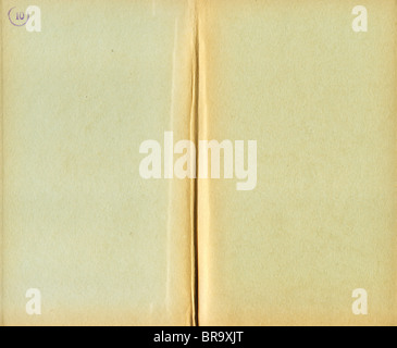 Very old book with Two Blank pages for your copy. Isolated on white ...