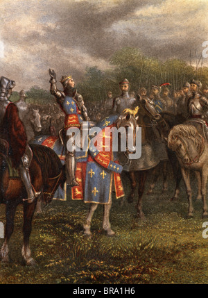 Agincourt, illustration of the 1415 battle, from the GA Henty book ...