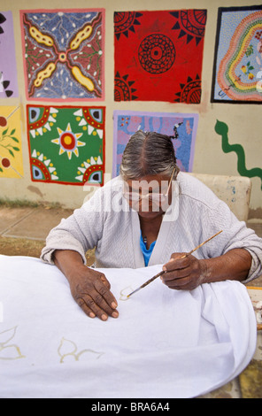 Aboriginal women batik painting, Australia Stock Photo - Alamy