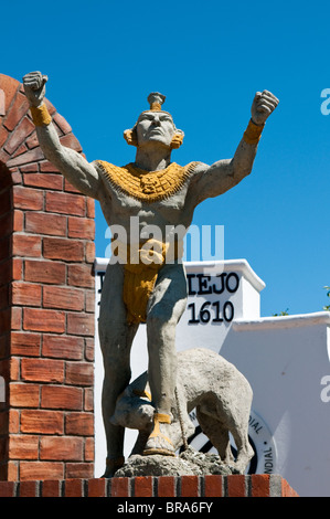 Central America, Nicaragua, Leon Viejo. Statue of Francisco Hernandez ...