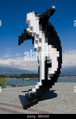 Pixel Orca Sculpture, by Douglas Coupland. Vancouver, BC, Canada Stock ...