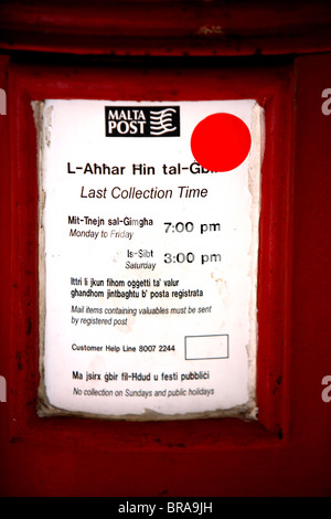 Red, Maltese, Post Office box, Valletta, Malta Stock Photo - Alamy