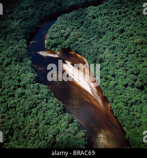 Aerial image of the Upper Mazaruni River, downstream from Kamarang ...