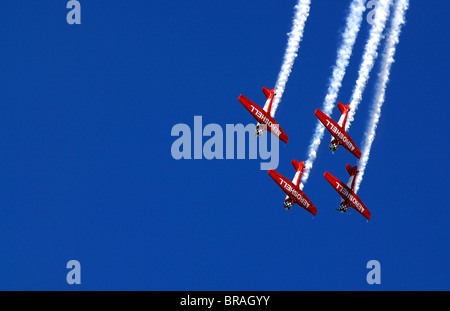 The Aeroshell demonstration team soars overhead in the blue skies of ...