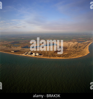 Aerial view of the Dungeness nuclear power station in Kent, England ...