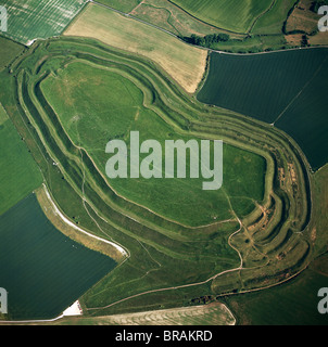 Aerial image of Maiden Castle, an Iron Age hill fort, Winterborne ...