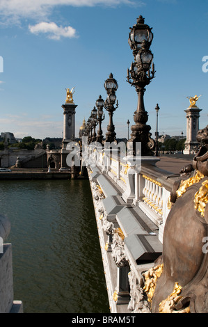 Pont Alexandre III Alexander the third bridge in the city of Paris in ...