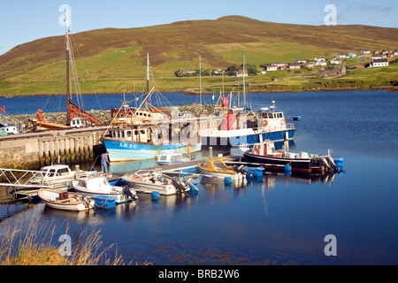 Fishing boats harbour Voe, Shetland Islands, Scotland Stock Photo - Alamy