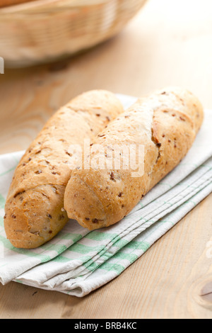 Wholemeal Bread on a Wooden Table Stock Photo - Alamy