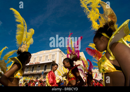 Costumed women dancing, Carnival, Mindelo, Sao Vicente, Cape Verde ...