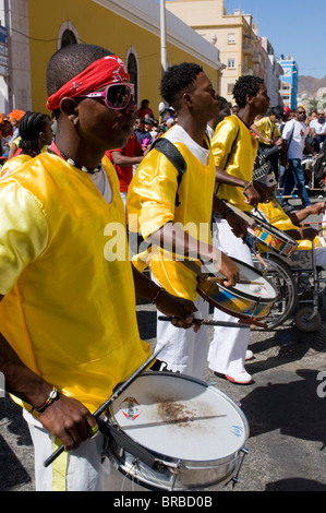 Costumed people celebrating Carnival Mindelo Cabo Verde Africa Stock ...