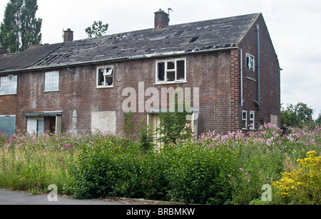 Derelict former council houses on the Langley estate (originally ...