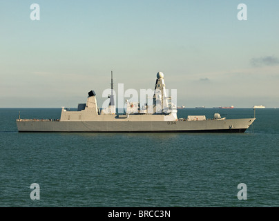 HMS Diamond one of the Royal Navy's Type 45 Destroyers anchored in the ...