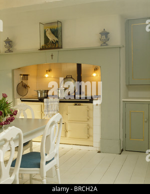 Traditional country kitchen painted units stainless steel range cooker ...