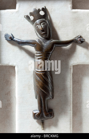 A French figure of Christ crucified, Limoges, 13th century Bronze. Well-elaborated figure, the ...