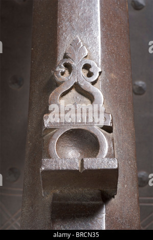 A German breech-loading falconet, dated 1619. Two-stage iron barrel ...