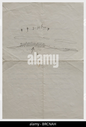 Adolf Hitler - a handwritten correction, of the special announcement ...