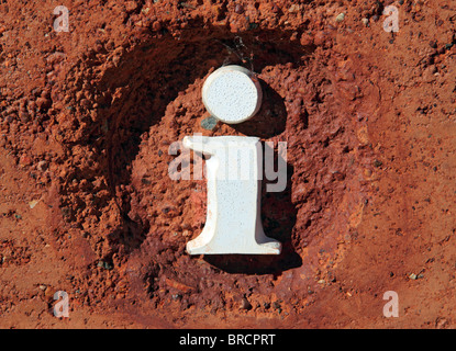 Information sign embedded in natural stone in red coloring Stock Photo ...