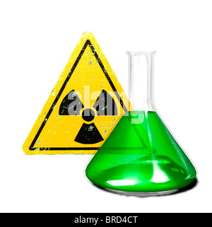 flask and radioactive warning sign Stock Photo - Alamy