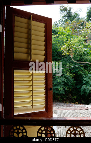 Old window shutter in a traditional Malay house - Malaysia Stock Photo ...