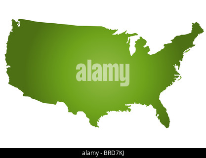 Stylized map of the United States of America showing the differents ...