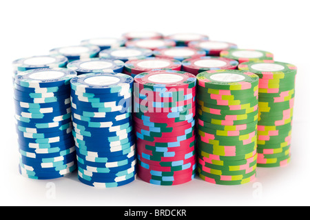 Stacks of poker chips ,Colourful casino chips set Stock Photo - Alamy